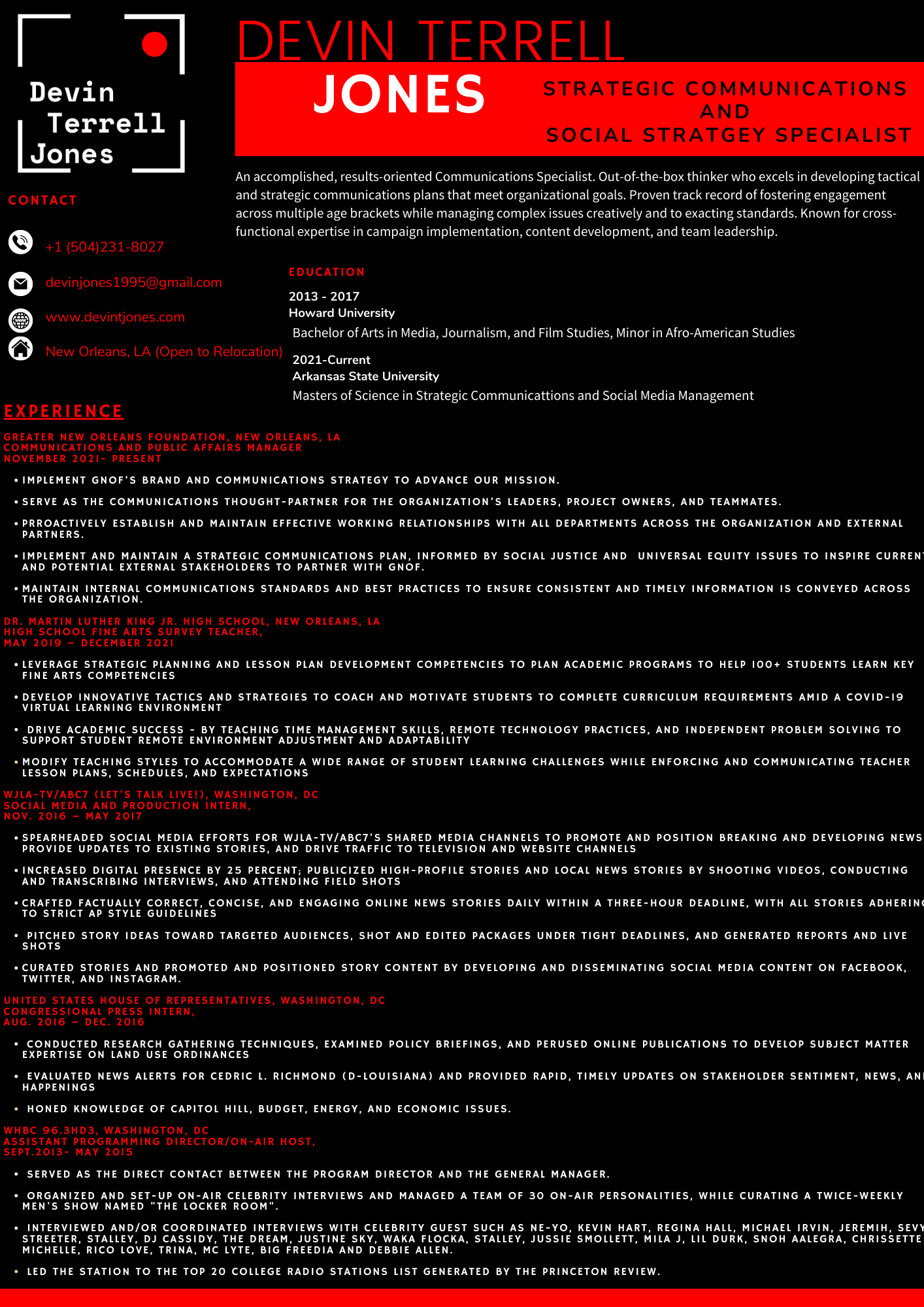 Resume – Devin T. Jones